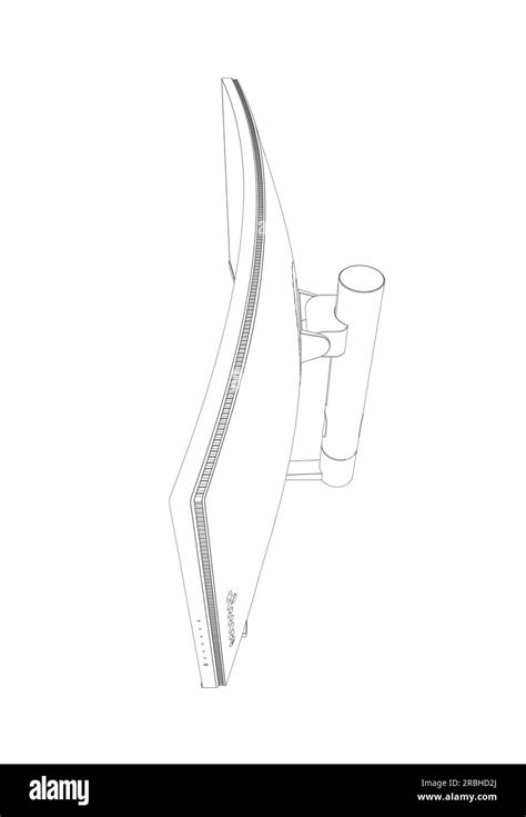 outline of modern thin frame display computer monitor vector