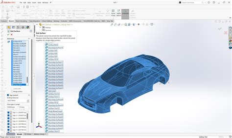 I Keep Getting This Error When Trying To Knit All Surfaces Rsolidworks