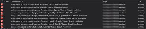 Androidfacebook Missing Default Translation Warning Errors Stack Overflow