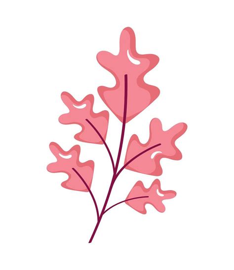 Pink Leafs Branch Foliage 10349606 Vector Art At Vecteezy