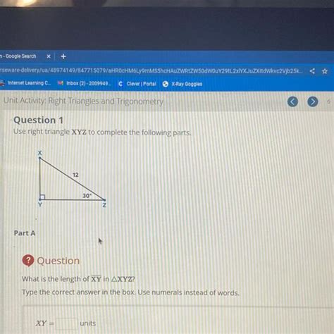 [free] question 1 use right triangle xyz to complete the following