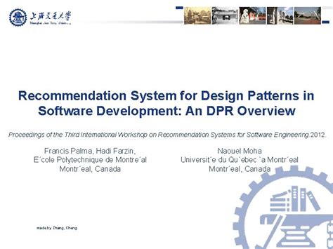 Recommendation System For Design Patterns In Software Development