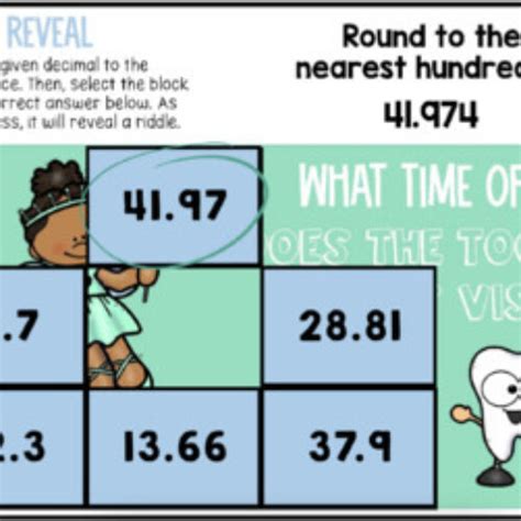 Rounding Decimals Riddle Reveal Boom Cards Classful