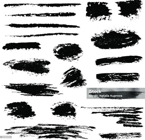 손으로 그린된 추상 검은 페인트 브러쉬 선 상자 파 라운드 타원형 원형 테두리 벡터 도형 흰색 배경에 고립 된 프레임의 집합입니다 0명에 대한 스톡 벡터 아트 및 기타