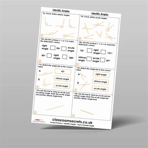 Year 4 Identify Angles Varied Fluency Resource Classroom Secrets