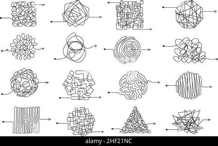 Chaotic Line Arrows Doodle Chaos Simple Drawn Symbols Confused Messy Knot Tangle Scribbled