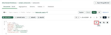 修改单个文档 Mongodb Compass Mongodb 文档
