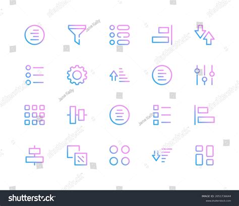 Sort Line Icons Sorting Filter Pictograms Stock Vector Royalty Free 2051736644 Shutterstock