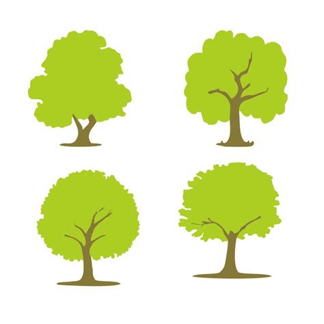 Premium Vector Collection Of Simple Trees Vector Illustration