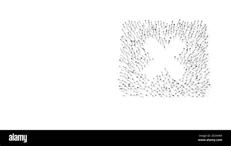 3d Rendering Of Nails In Shape Of Symbol Of Cancel Cross In Rounded Rectangle With Shadows