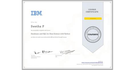 Swetha Perrumal On Linkedin Completion Certificate For Databases And
