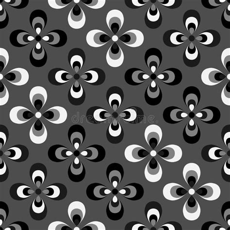 Black And White Geometric Flower Pattern Stock Illustration Illustration Of Curtain Fabric