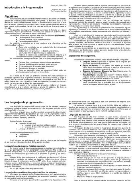 programación algoritmos y lenguajes pdf programación programa de