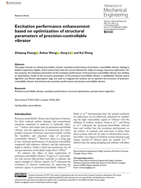 Pdf Excitation Performance Enhancement Based On Optimization Of Structural Parameters Of