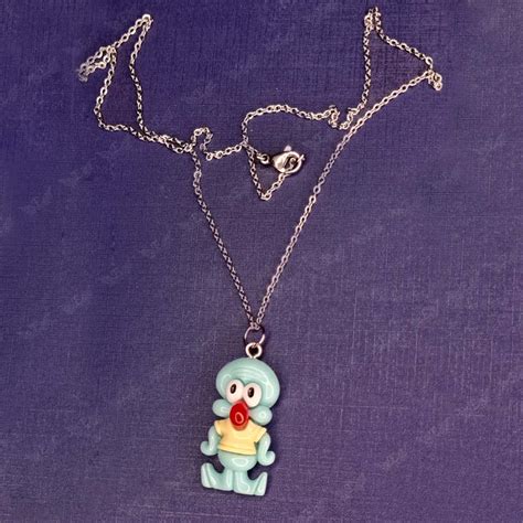 گردنبند مدل آقای اختاپوس باب اسفنجی جنس خمیر پلیمری ارن شاپ