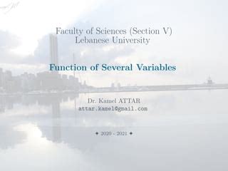 Function Of Several Variables PPT