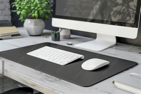 Modern Minimalist Office Desk And Computer Sleek Modern Office