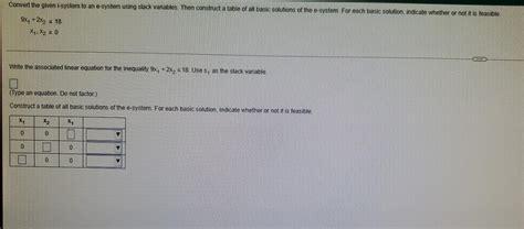 solved convert the given i system to an e system using slack