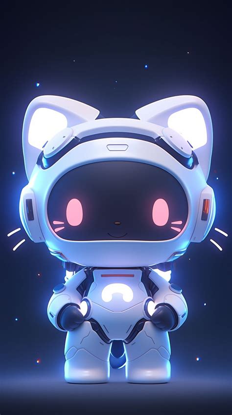 The Cat Robot And Key Robot Cute Robot Cat Robot Art
