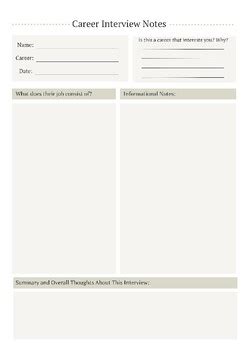 Career Professional Interview Notes By Haven Goodmanson TPT