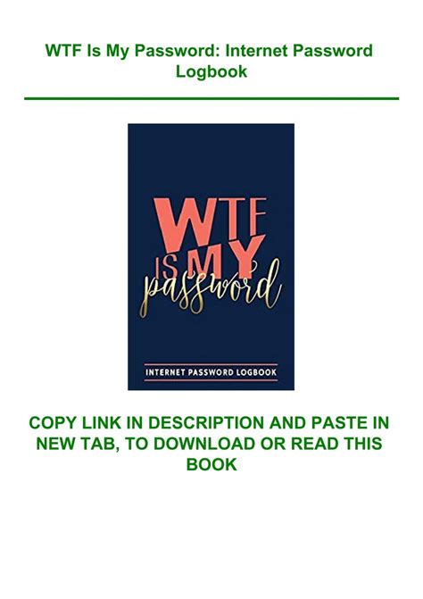 pdf wtf is my password internet password logbook download e b o o k