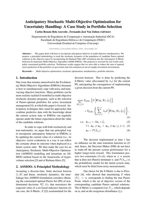 pdf anticipatory stochastic multi objective optimization for