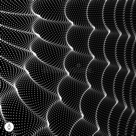 Wavy Grid Background D Abstract Vector Illustration Texture Technology Style Stock Vector