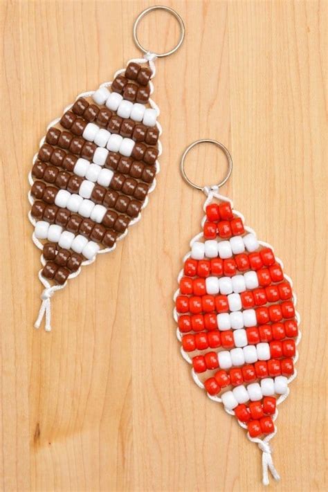 Pony Bead Football Free Pattern For A Pony Bead Football Keychain