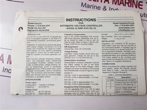 Basler Electric Avc63 12 A1 Analog Voltage Controller Aeliya Marine Tech