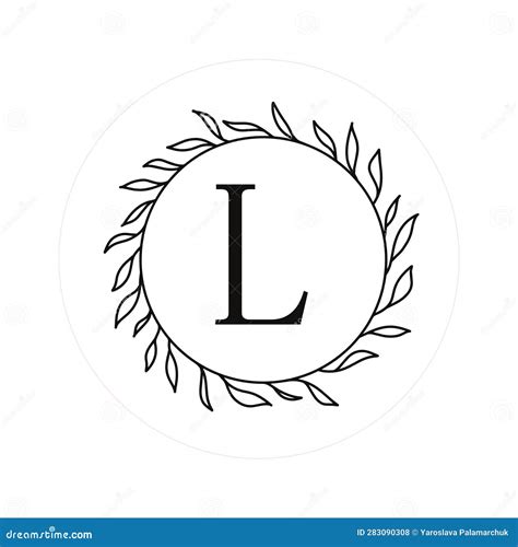 Letter L Initials With Round Floral Frames Vector Monogram Logo