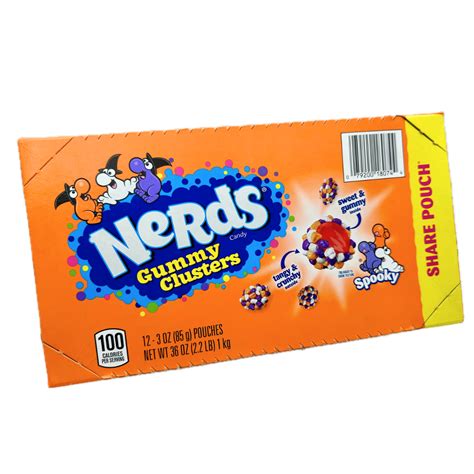 Nerds Gummy Clusters Spooky Share Pouches 3oz 12ct Blair Candy