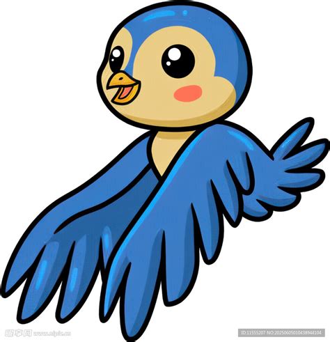 飞翔的蓝色小鸟卡通形象设计图卡通设计广告设计设计图库昵图网