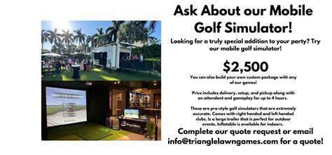 Mobile Golf Simulator Rental In Denver Triangle Lawn Games