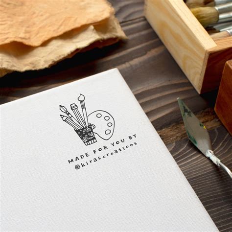 Cute Handmade Craft Or Product Logo Made By Self Inking Stamp Zazzle