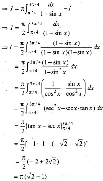 the value of ∫ x 1 sin x for x → pi 4 3pi 4 dx sarthaks