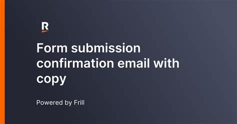 Form Submission Confirmation Email With Copy