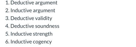 Solved Deductive Argumentinductive Argumentdeductive