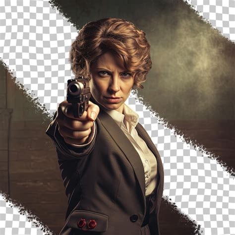 Premium Psd Woman Holding Firearm In A Professional Manner