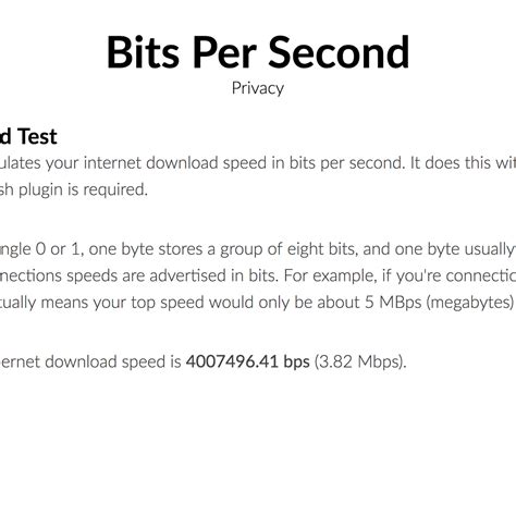 Bits Per Second Alternatives