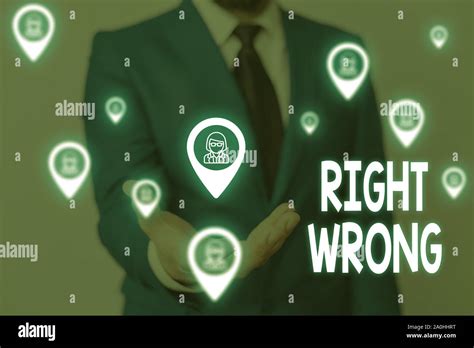 Handwriting Text Right Wrong Conceptual Photo Choose Between Two Decisions Correct And Bad One