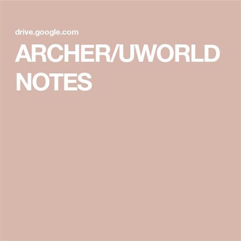 Archeruworld Notes