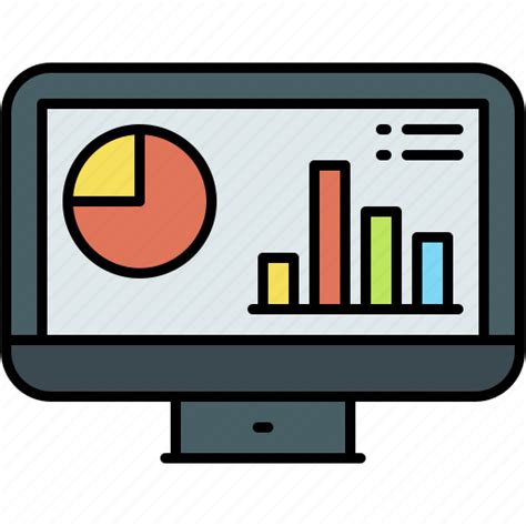 computer analytics statistics business data analysis chart icon