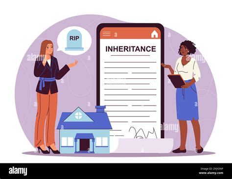 Woman With Inheritance Young Girl Near Inheritance Document For House