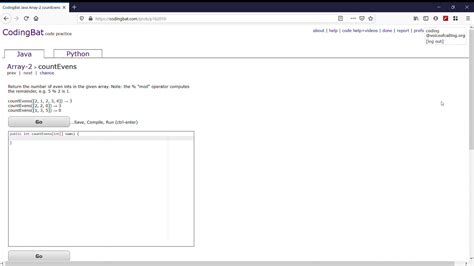 array 2 countevens java tutorial youtube