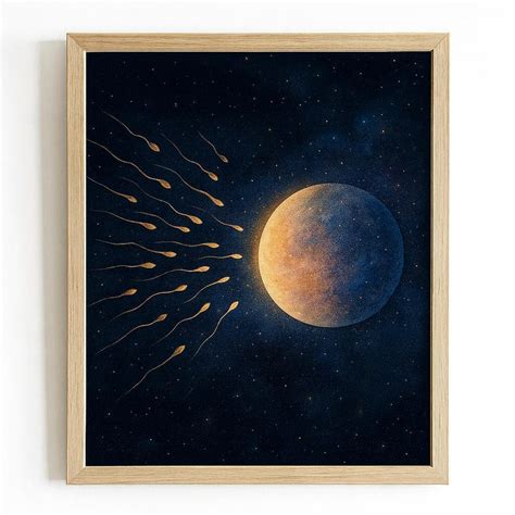 Cosmic Fertilization Art Print Ivf Clinic Wall Decor Embryologist