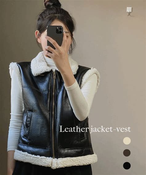 [겨울신상 안감양털] 배색 무스탕 조끼 에이블리