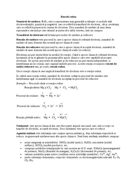 Reactii Redox Pdf