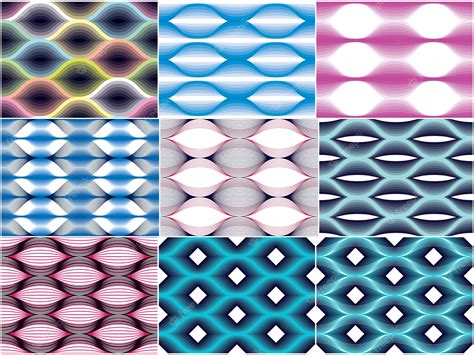 Premium Vector Seamless Geometric Patterns Set Geometric Simple Fashion Fabric Prints Vector