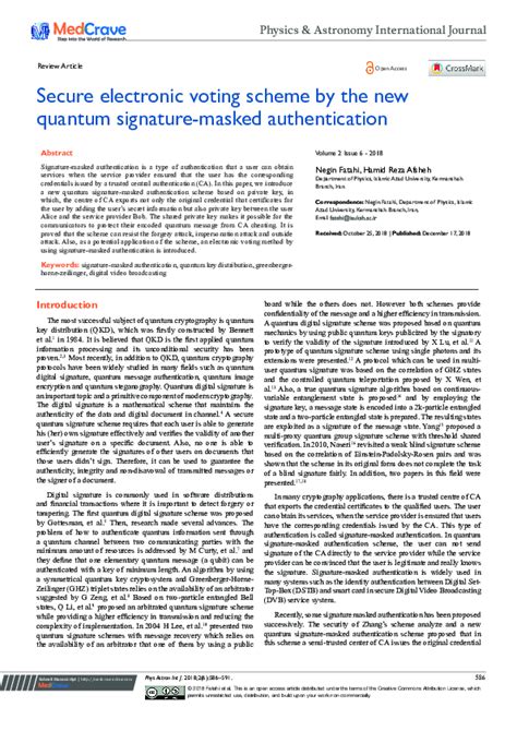pdf secure electronic voting scheme by the new quantum signature