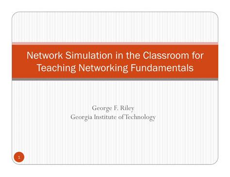 Pdf Network Simulation In The Classroom For Teaching · Network